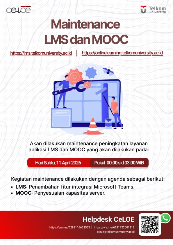 CeLOE LMS: Maintenance LMS dan MOOC 11 April 2026 | CeLOE LMS